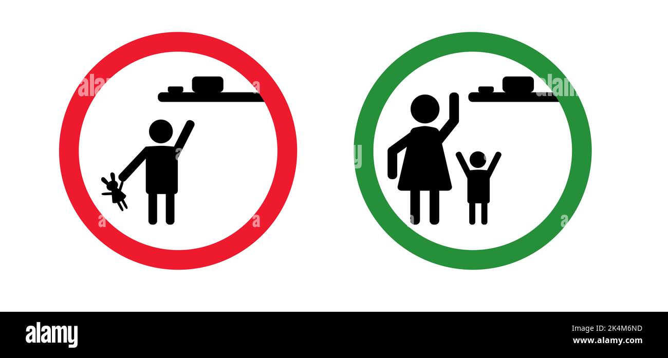 Stick Mann Zeichen, außerhalb der Reichweite zu halten, von Kindern ...