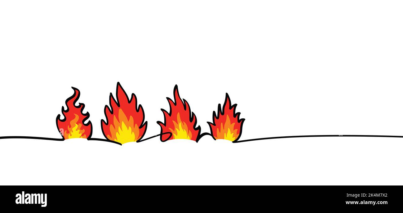 Rotes, orangefarbenes, gelbes Feuer oder Flammenpiktogramm. Feuer ...