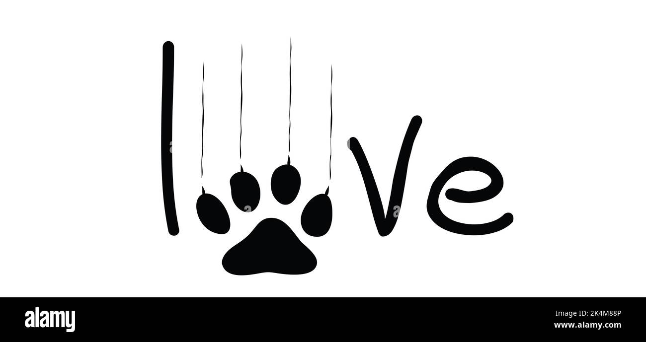 Slagan ich liebe meine Katze mit Liebe Herz Symbol. Cartoon ...