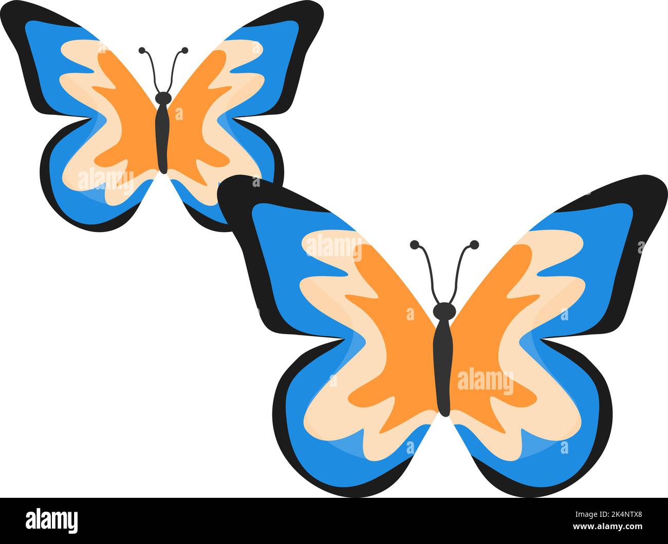 Zwei bunte schmetterlinge Stock-Vektorgrafiken kaufen - Alamy