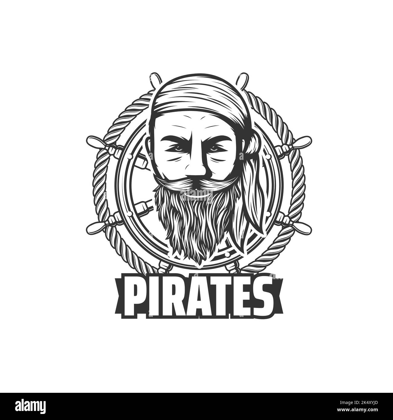 Piraten Symbol oder Symbol. Segelsport-Team, Ozean-Abenteuer und ...