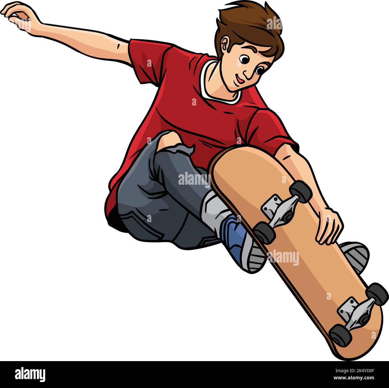 Skateboarding Cartoon Farbige Clipart Illustration Stock-Vektorgrafik ...