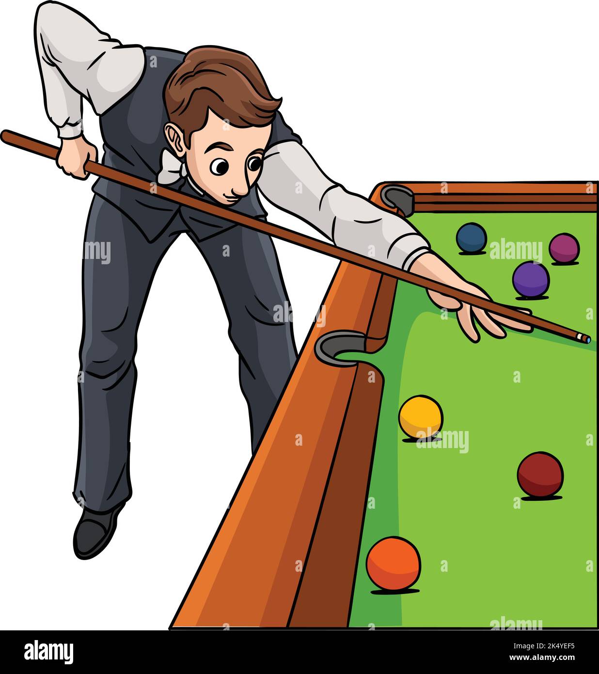 Snooker Cartoon Coloured Clipart Illustration Stock-Vektorgrafik - Alamy