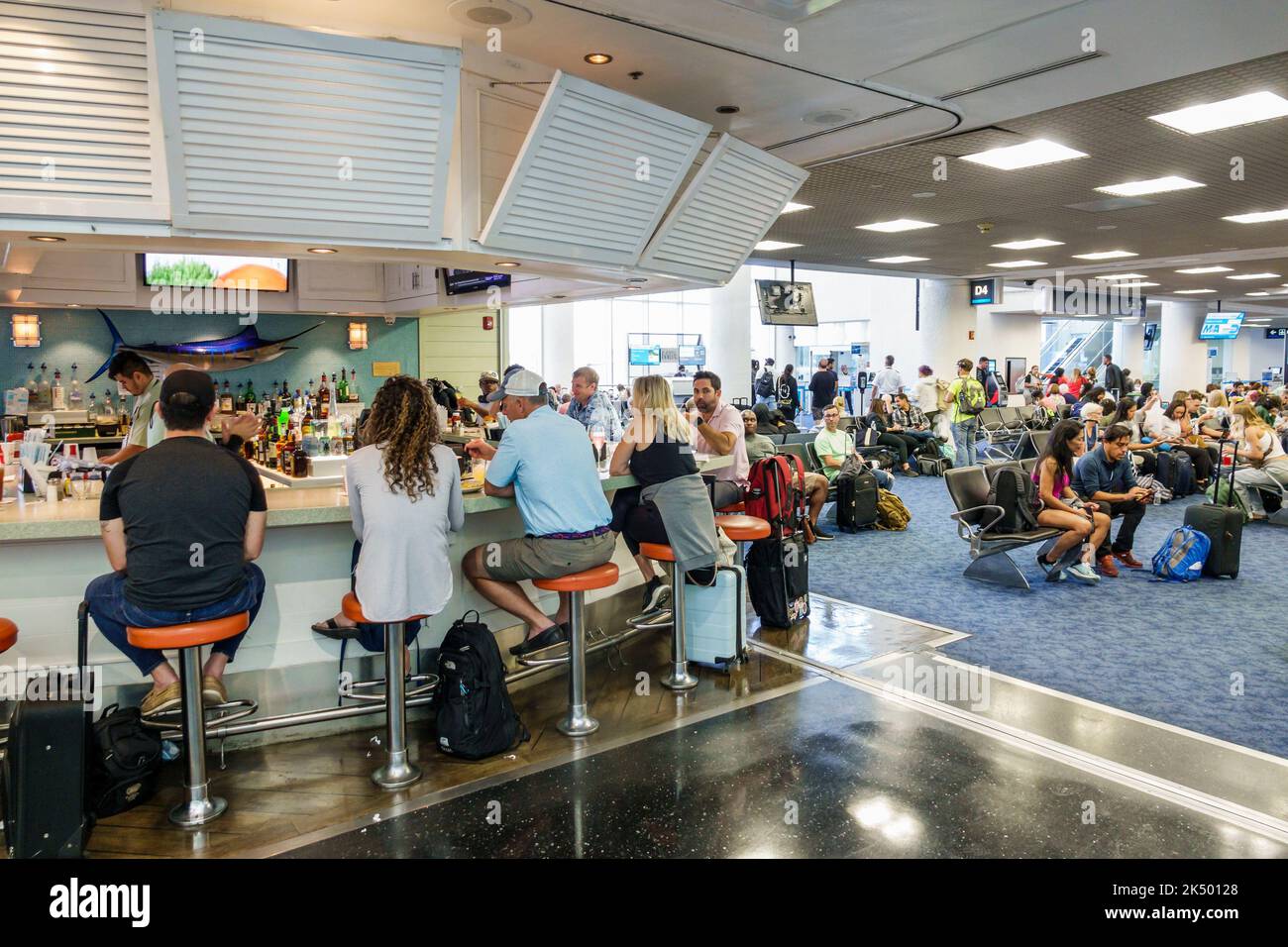 Miami international airport mia terminal concourse gate area interior ...