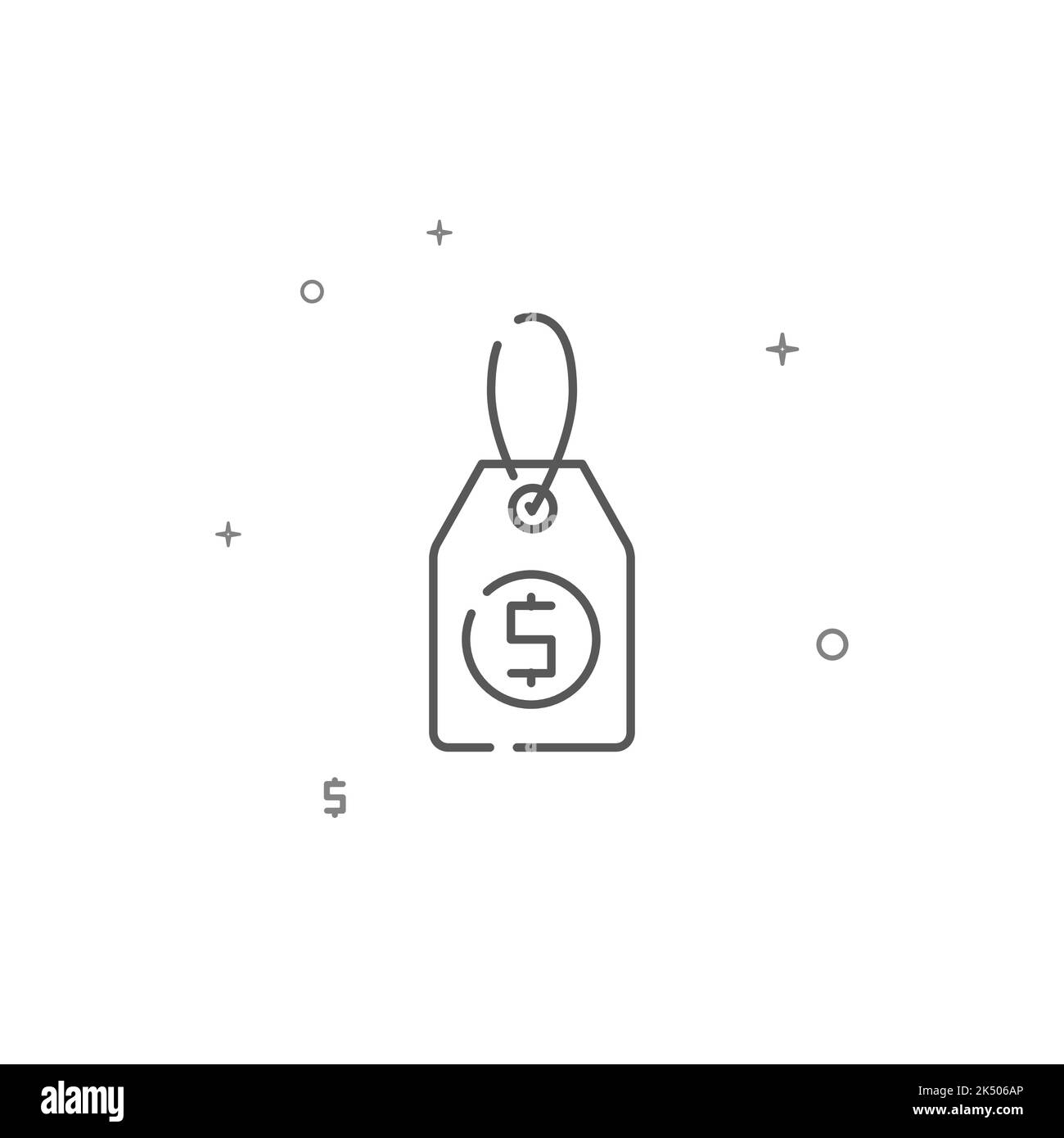 Preisschild einfaches Vektorlinien-Symbol. Symbol, Piktogramm, auf ...