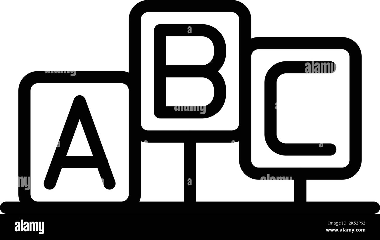 ABC Quiz Symbol Umriss Vektor. Postershow. Test stellen Stock ...