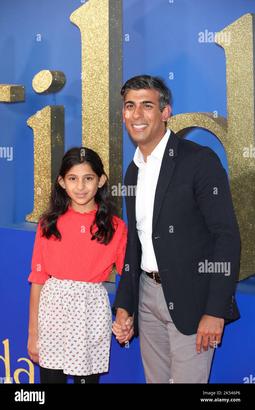 Rishi Sunak, Anoushka Sunak nehmen an der Weltpremiere von Roald Dahls ...