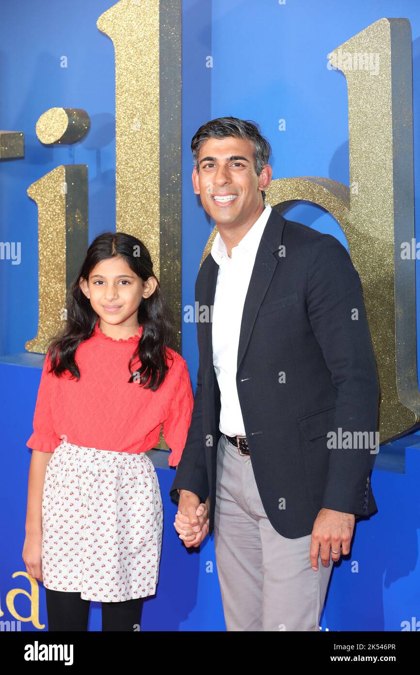 Rishi Sunak, Anoushka Sunak nehmen an der Weltpremiere von Roald Dahls ...