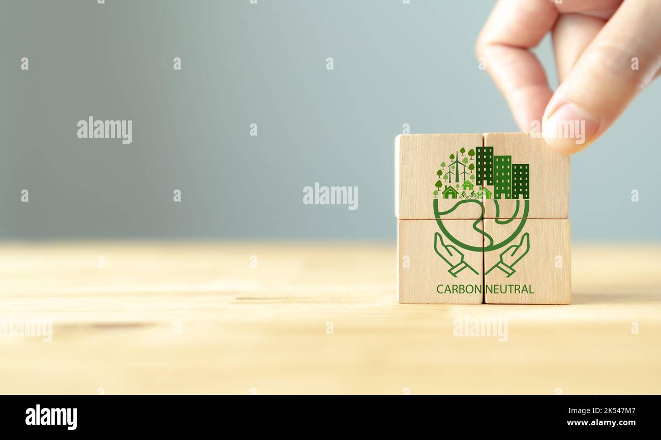 CO2-neutrales Konzept, Netto-Null-Emissionen. Klimaneutrale ...