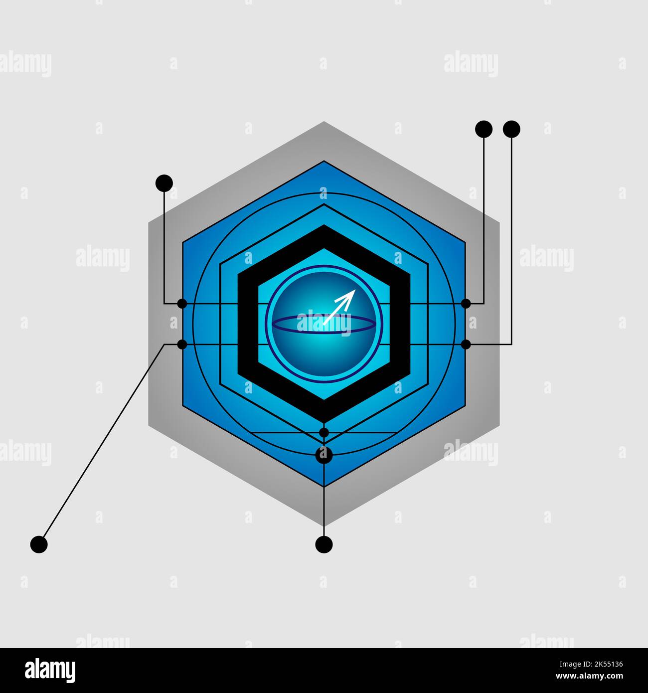 Qubit Inside Quantum Computer - bloch Sphere, schematische Darstellung ...