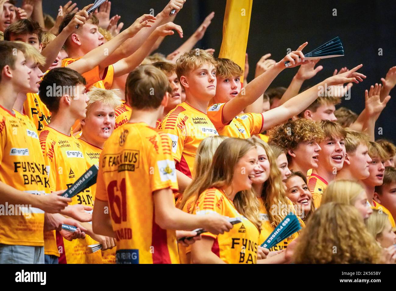 Odense, Dänemark. 05. Oktober 2022. Handball-Fans von GOG auf der ...