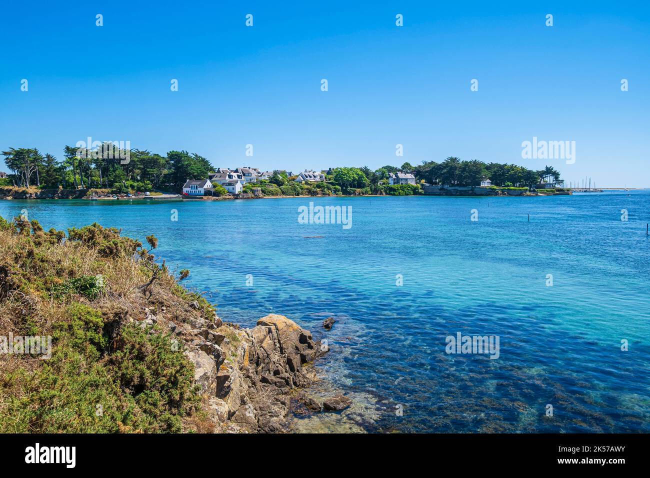 Frankreich, Morbihan, Belz, Ufer des Flusses Etel, Pointe de la Garenne ...