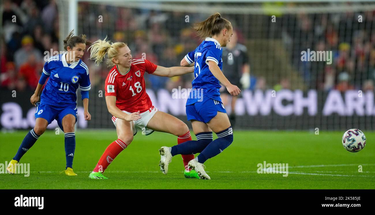 Cardiff, Großbritannien. 06. Oktober 2022. Andrea Gavric (#15 Bosnien ...