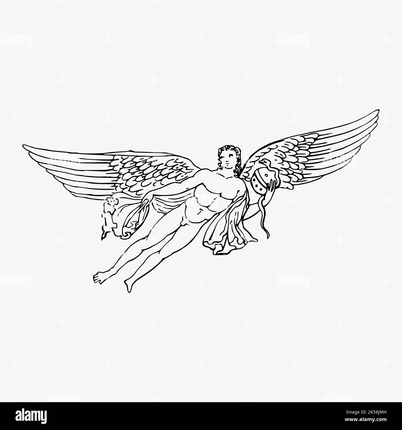 Eros, griechischer Gott Clipart, Mythologie Illustration Vektor Stock ...