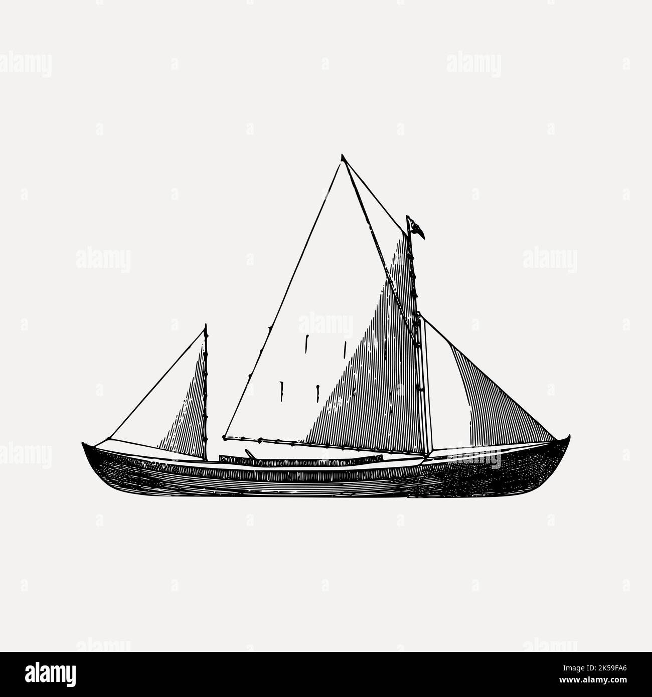 Segelboot Clipart, schwarz-weiß Illustration Vektor Stock-Vektorgrafik ...