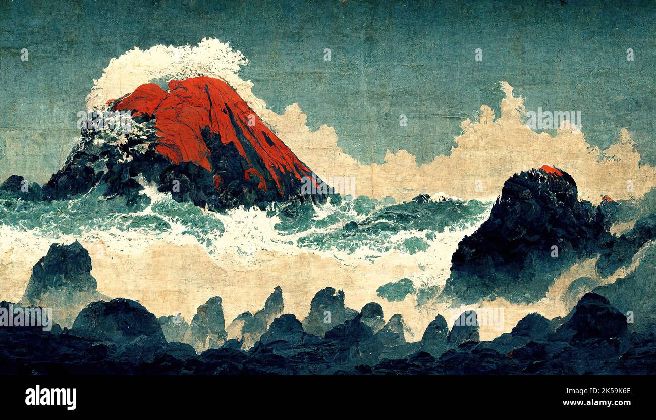 Tinte schwarz weiß abbildung berge -Fotos und -Bildmaterial in hoher Auflösung – Alamy