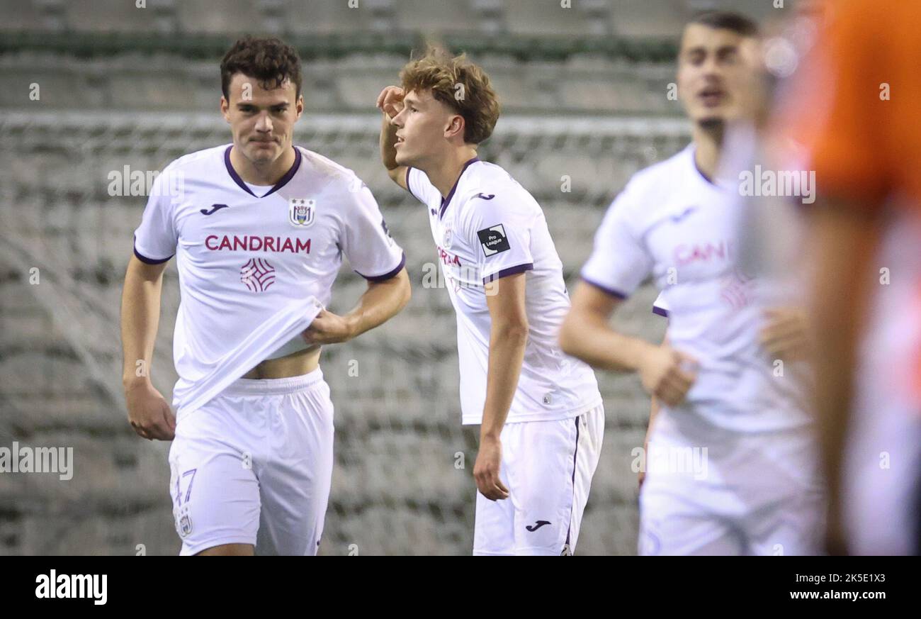 Belgien. 07. Oktober 2022. Lucas Stassin von RSCA Futures feiert am ...