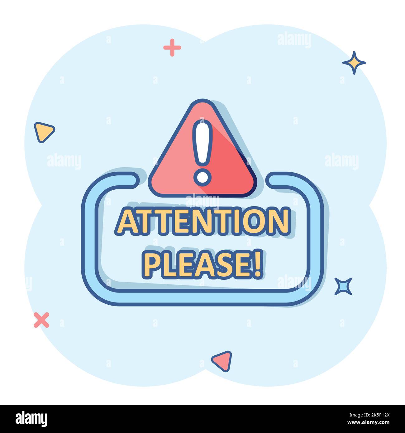 Achtung Bitte melden Symbol im Comic-stil. Information Warnung vektor ...