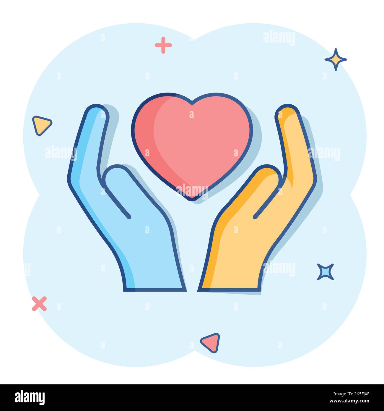 Herz care Symbol im Comic-stil. Liebe vector Cartoon Illustration auf ...