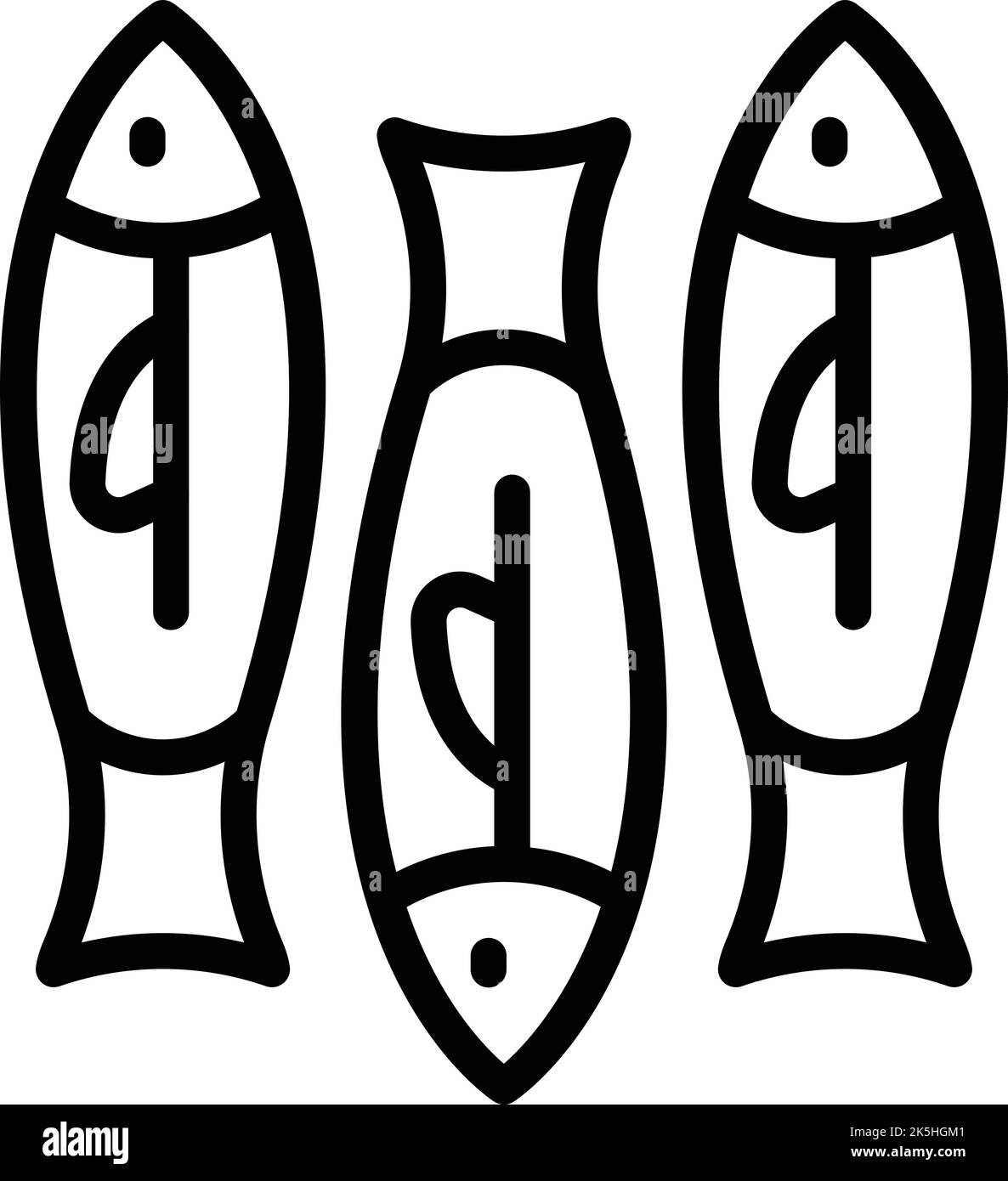 Natur Fisch Symbol Umriss Vektor. Öl für Lebensmittel. Marine trocken ...