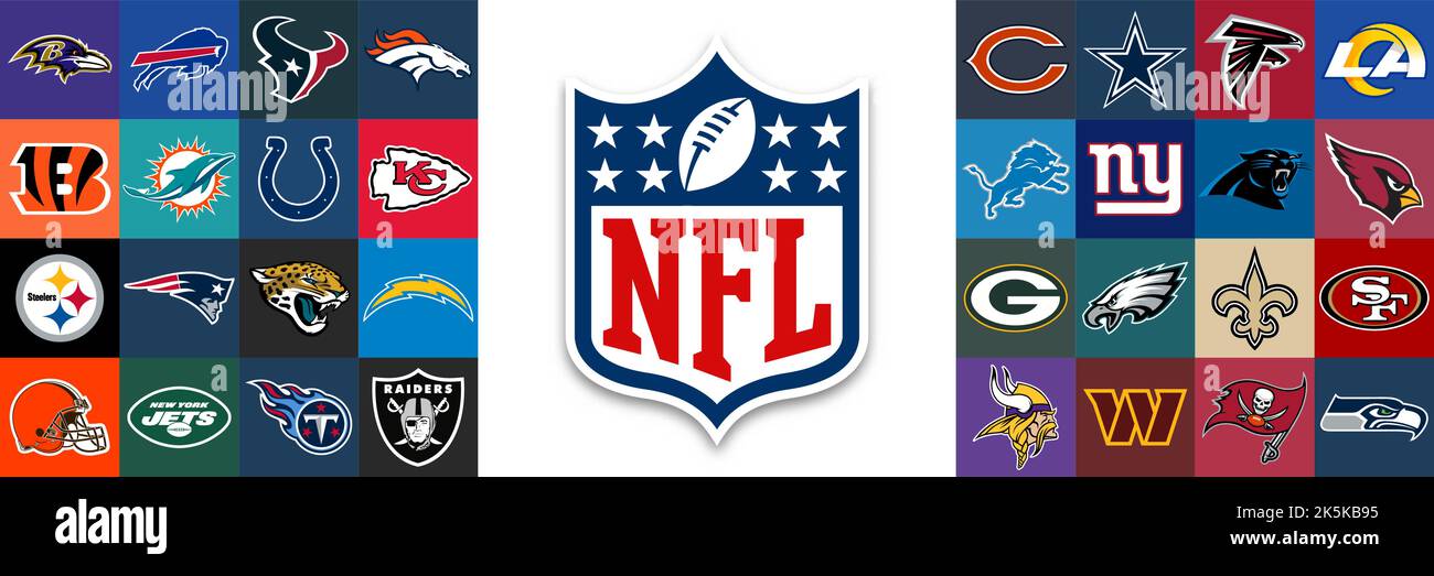 Embleme Logo-Symbol, NFL National Football League im Vektorformat Stock ...