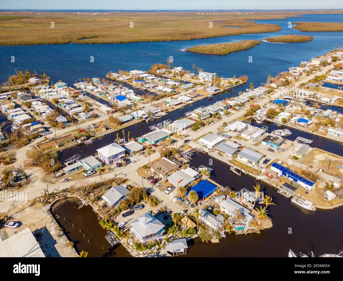 Luftdrohnen Inspektion Foto Matlacha Florida Hurkan Ian Nachwirkungen ...