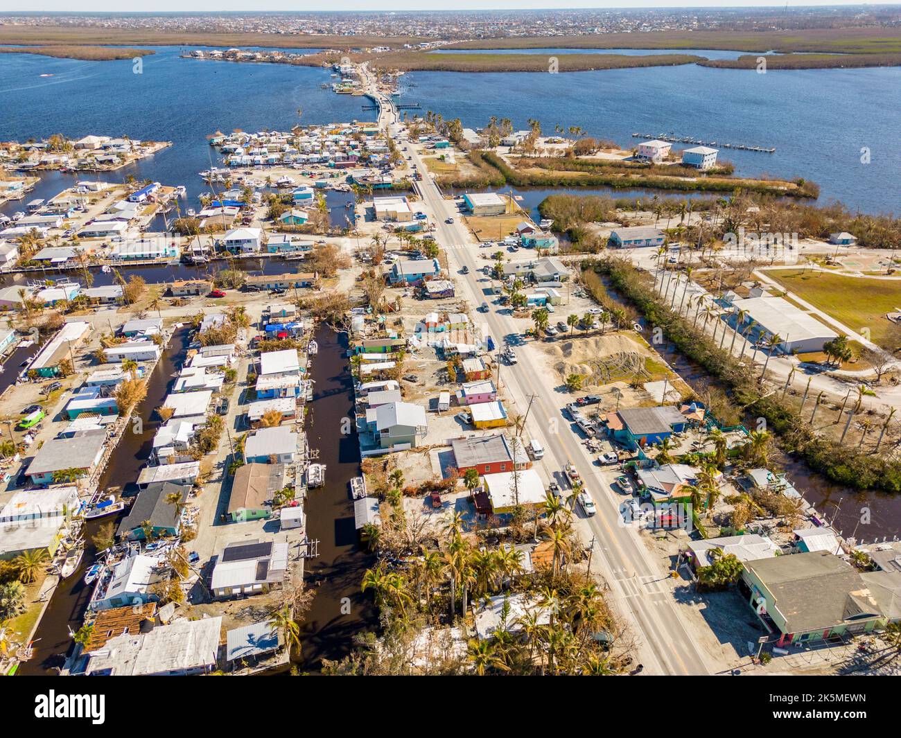 Luftdrohnen Inspektion Foto Matlacha Florida Hurkan Ian Nachwirkungen ...