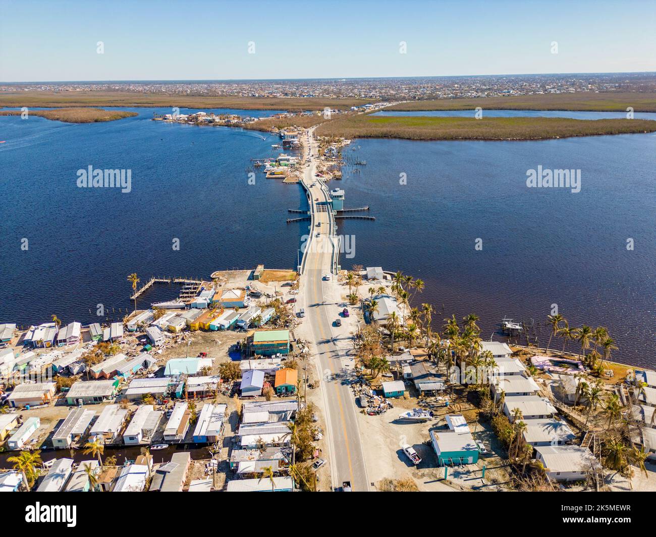 Luftdrohnen Inspektion Foto Matlacha Florida Hurkan Ian Nachwirkungen ...