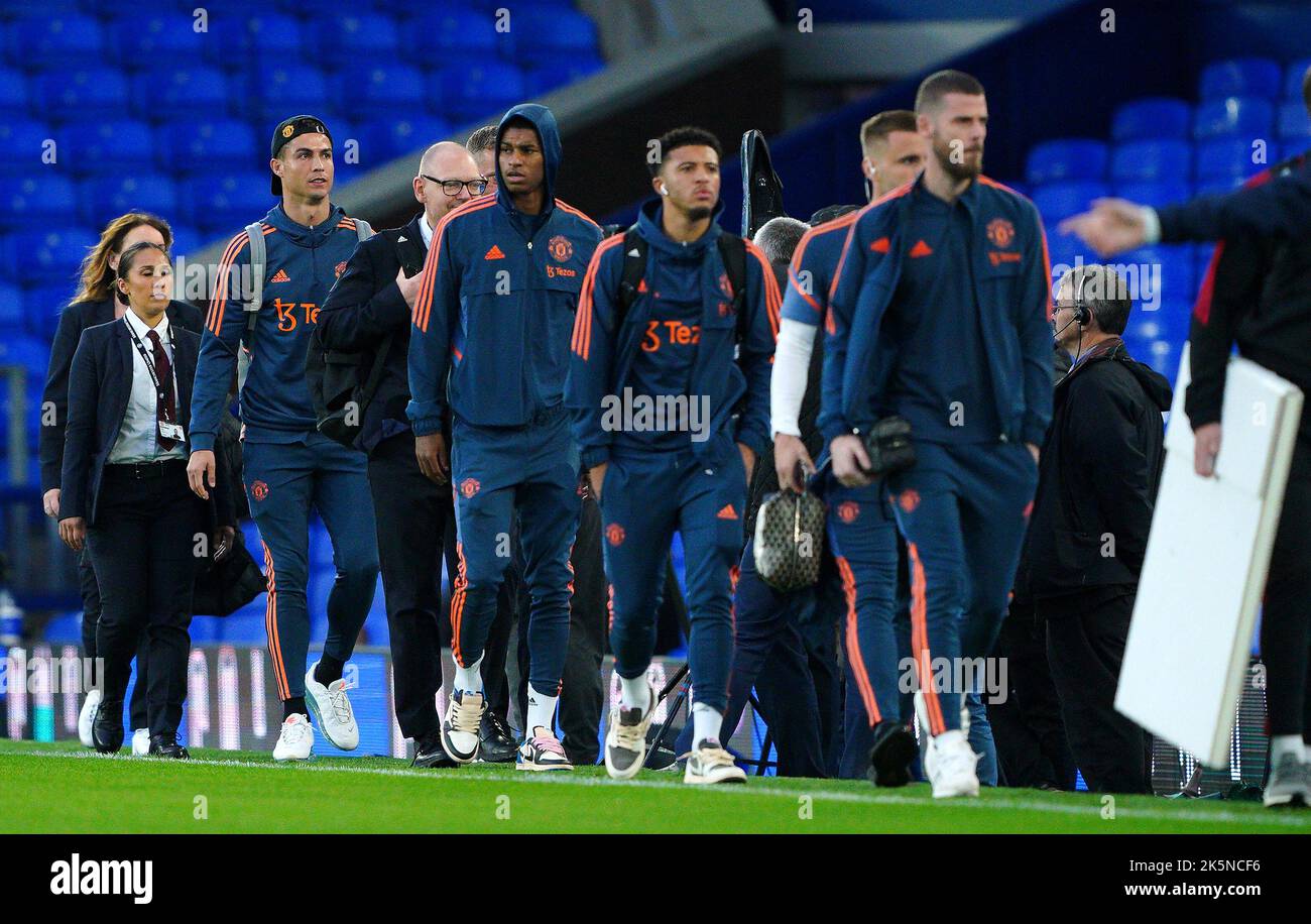 Cristiano Ronaldo von Manchester United und seine Teamkollegen kommen ...