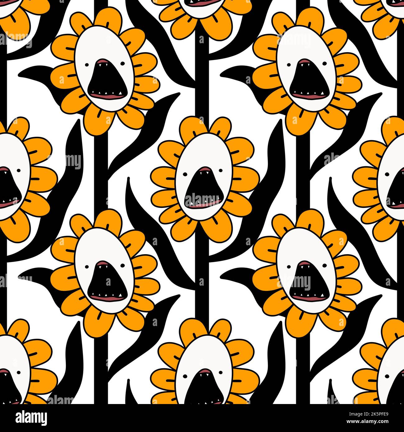 Halloween Monster wütend Blume nahtlose Cartoon Kinder Muster zum ... Halloween Monster wütend Blume nahtlose Cartoon Kinder Muster zum ...
