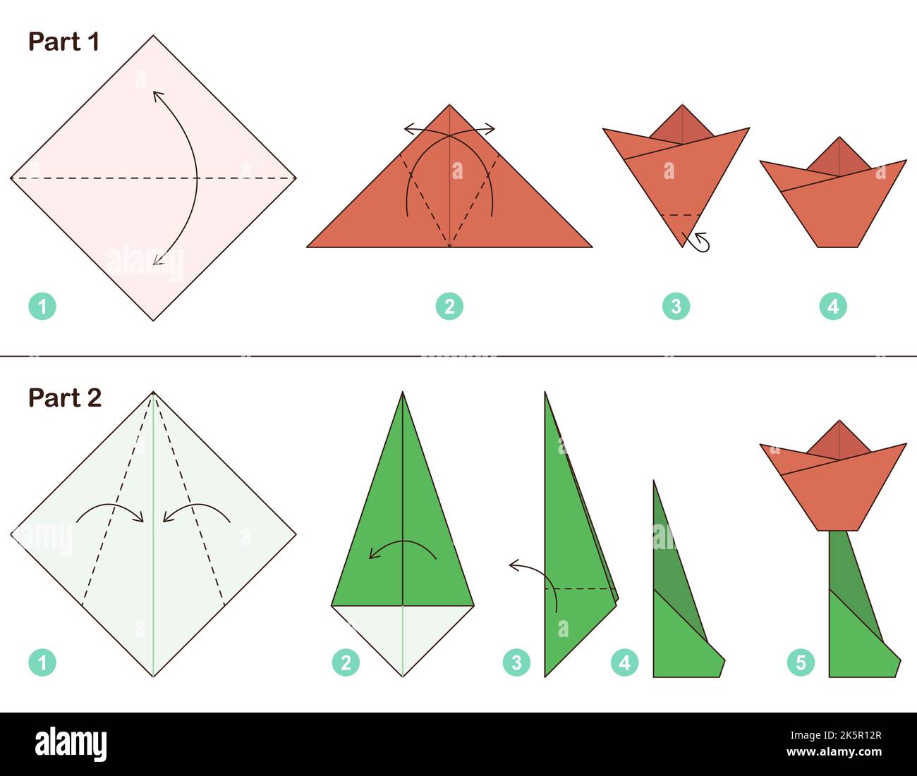 Origami flower Stock-Vektorgrafiken kaufen - Alamy