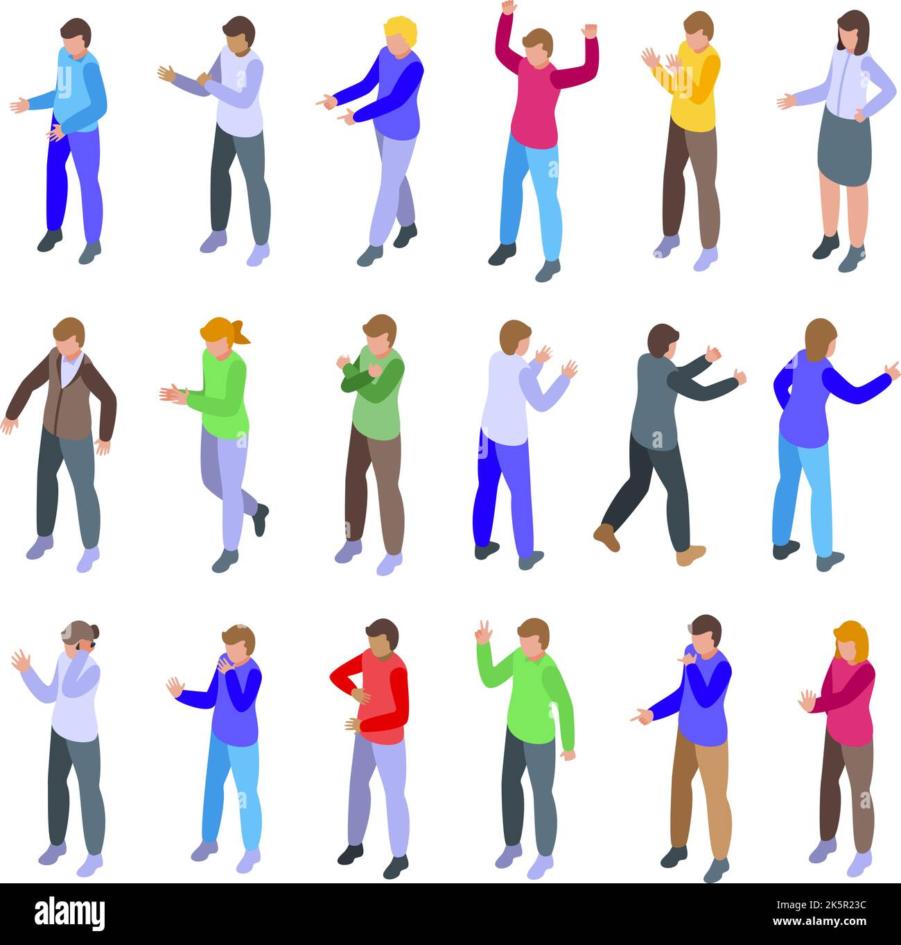 Personen, die mit Handgestensymbolen sprechen, setzen einen ...