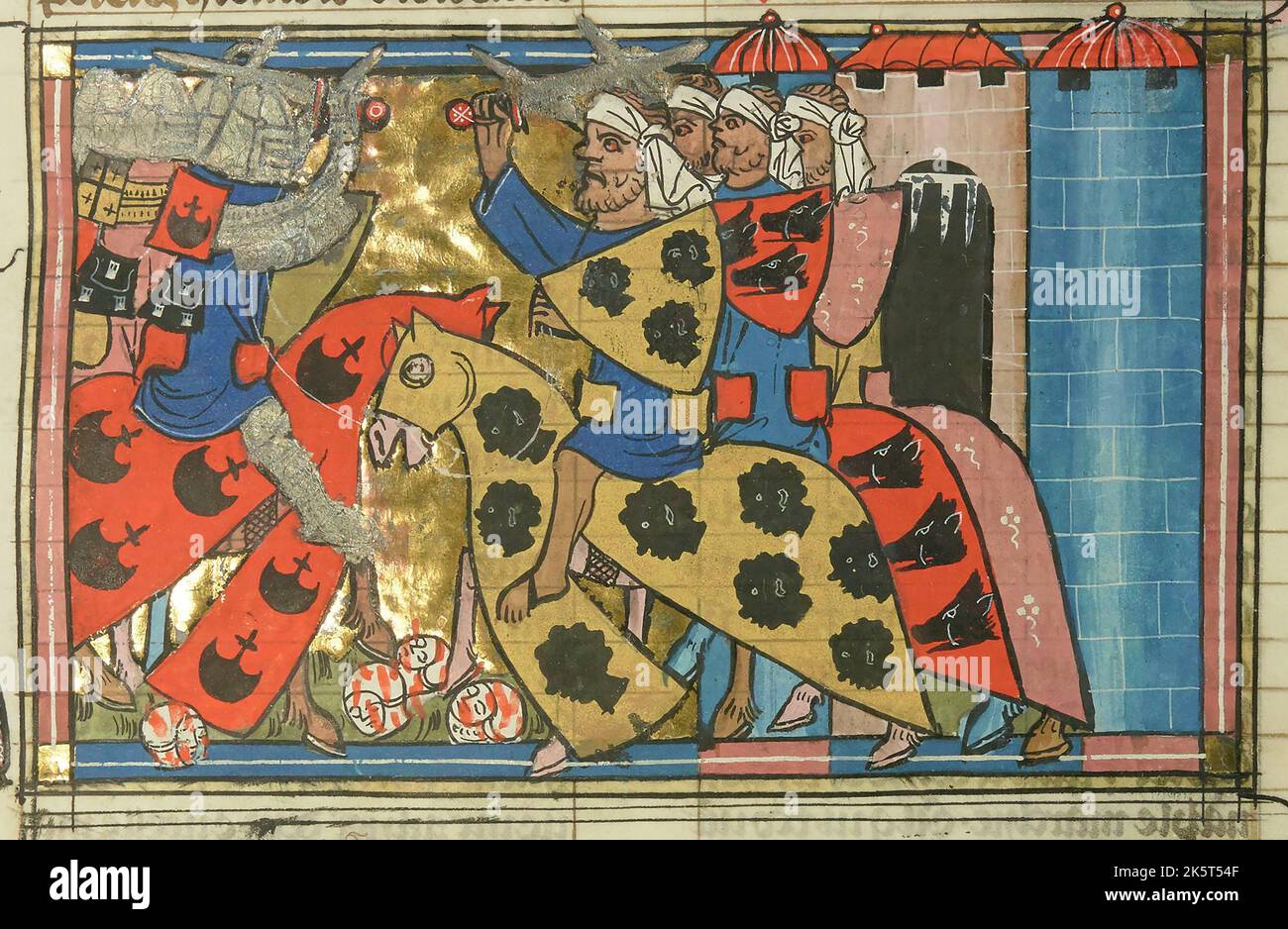 Die Schlacht von Xerigordos 1096 (aus "Li rommans de Godefroy de ...