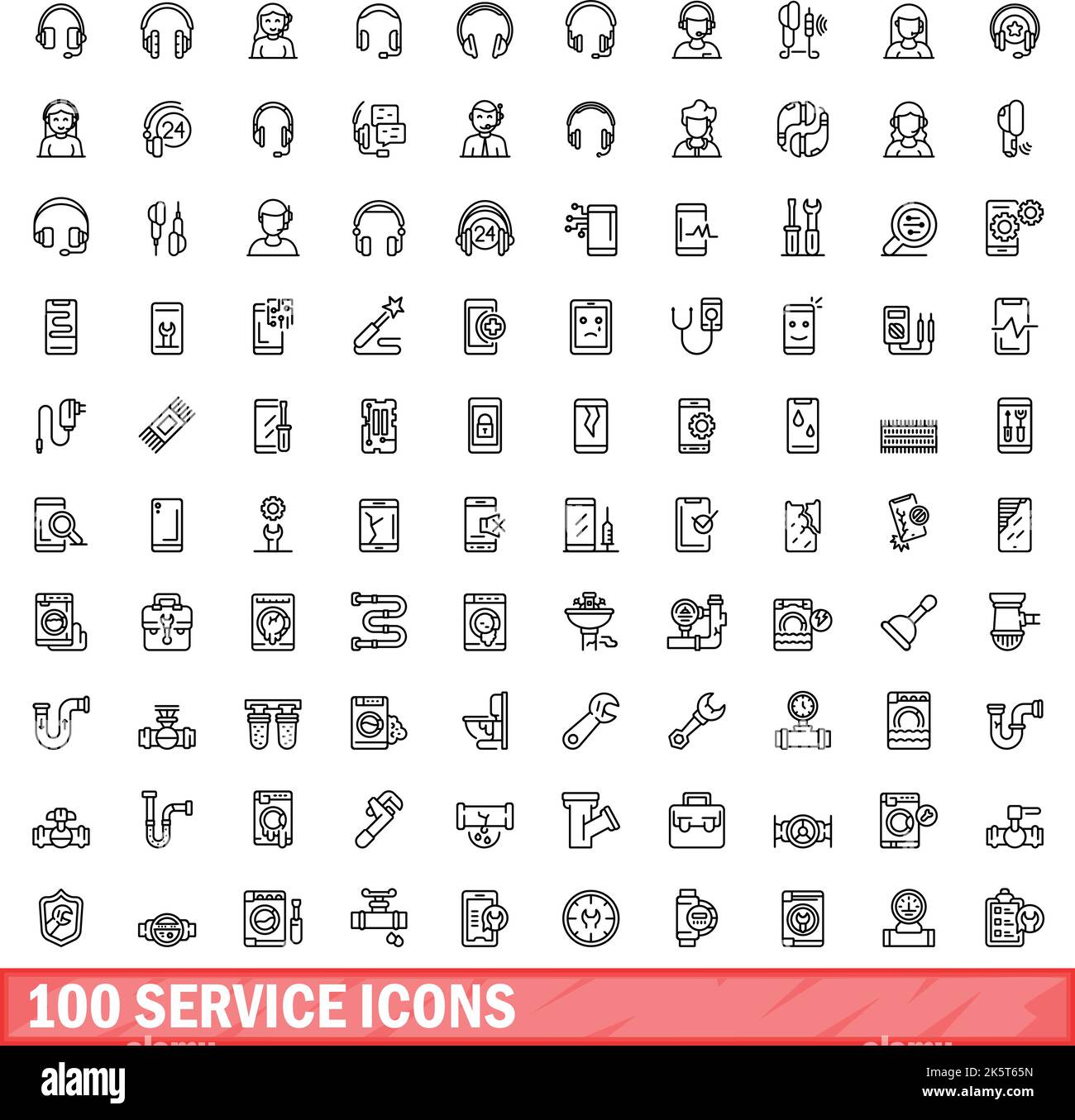 100 Service-Symbole eingestellt. Skizzieren Sie die Darstellung von 100 ...