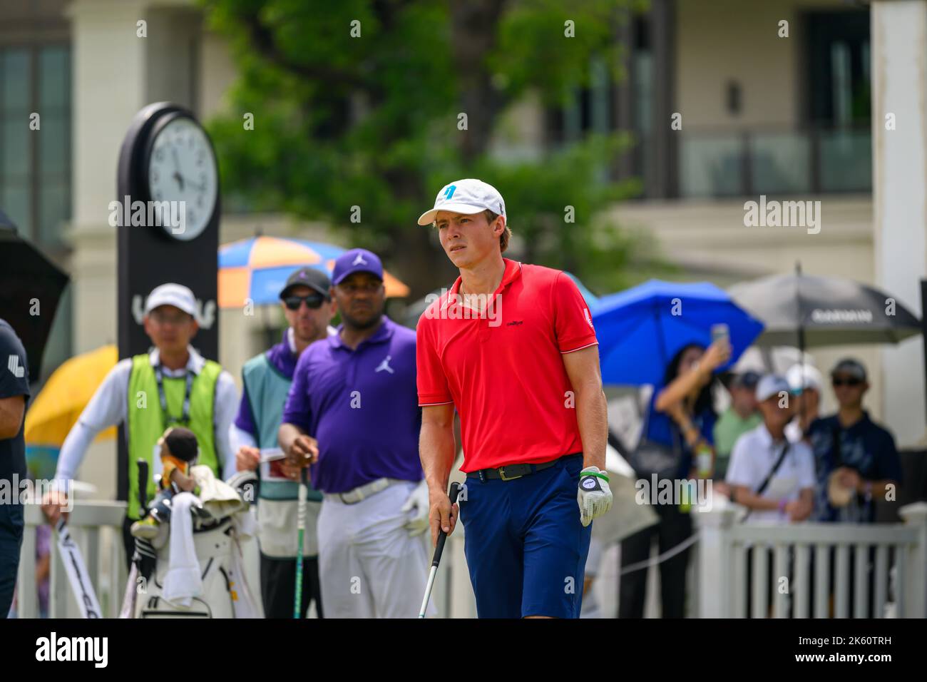 James Piot aus den USA bereitet sich auf Loch 16 während der Finalrunde ...