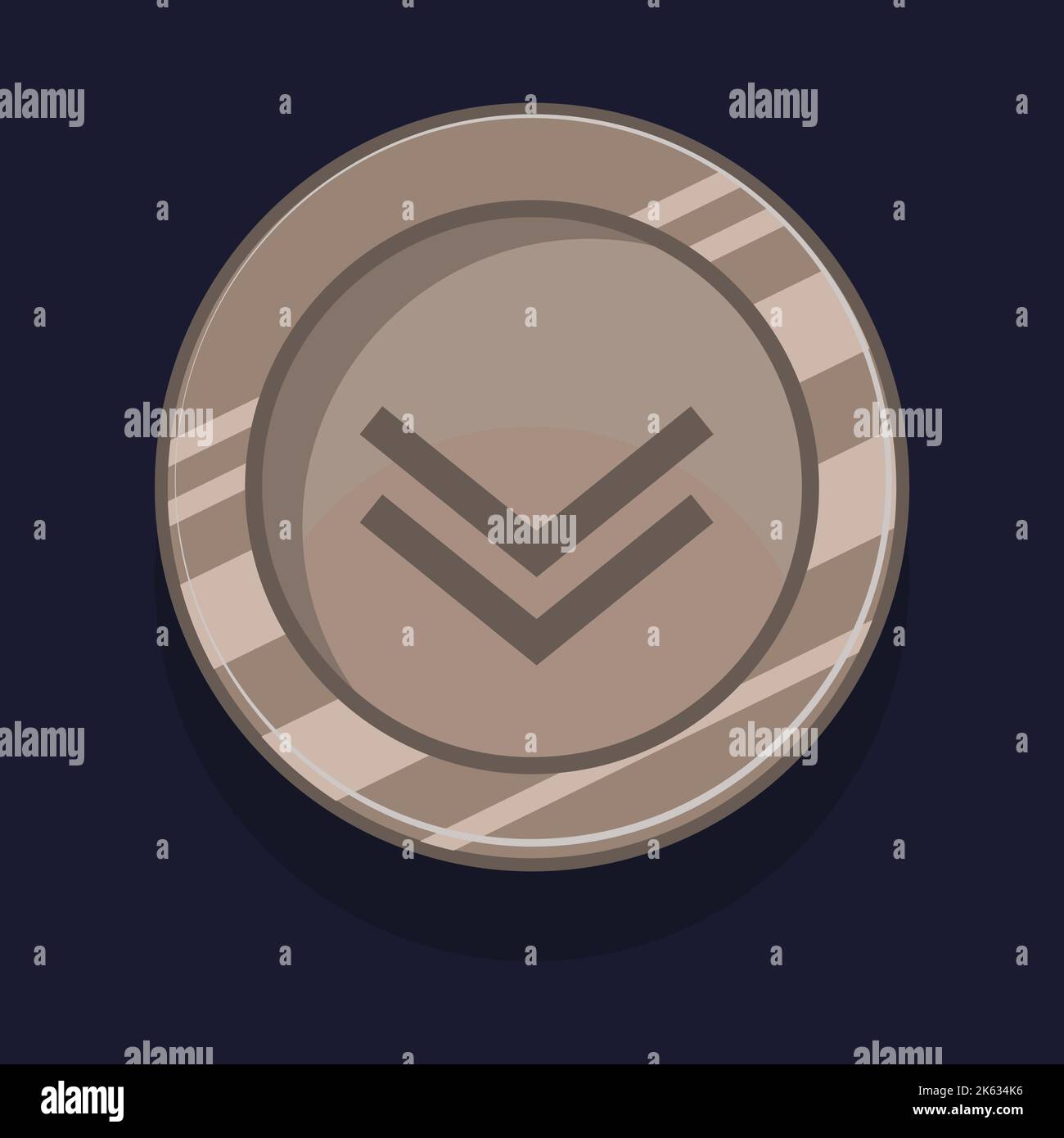 Spielerfolge Abzeichen oder Rang Symbol Cartoon. Silberner oder ...