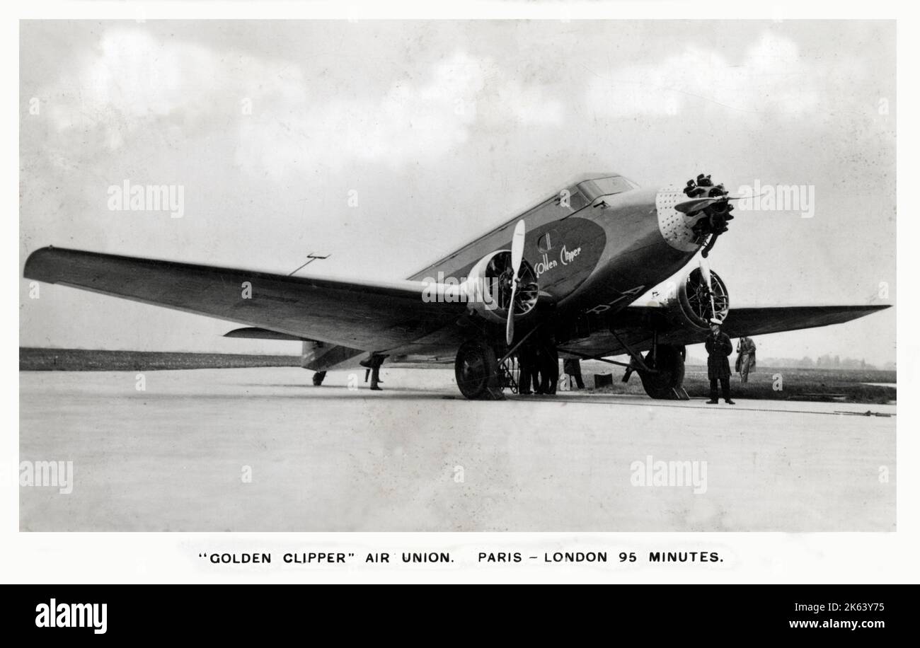 Ein Flugzeug der Air Union Wibault 282, der „Golden Clipper“ auf der ...