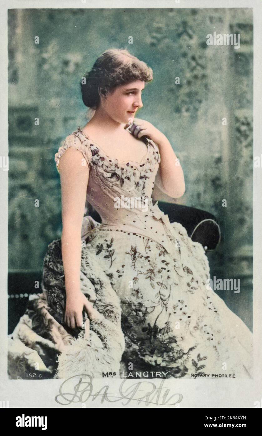 Ein Porträt von Frau Lillie Langtry. Die gebürtige Emilie Charlotte Le ...