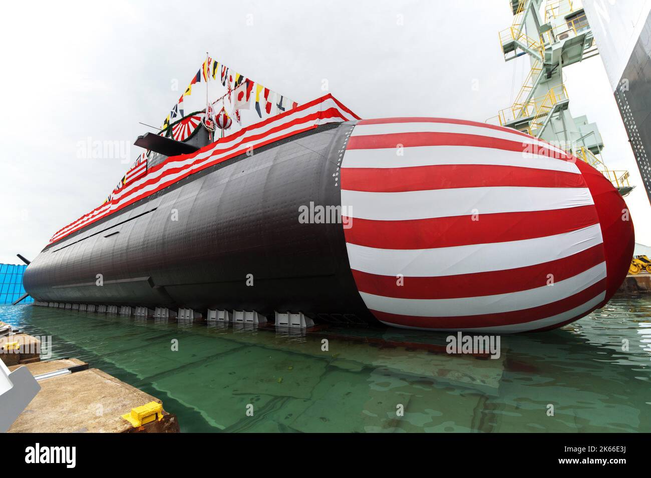 Kobe, Japan. 12. Oktober 2022. Das neue japanische U-Boot „Jingei“ wird ...