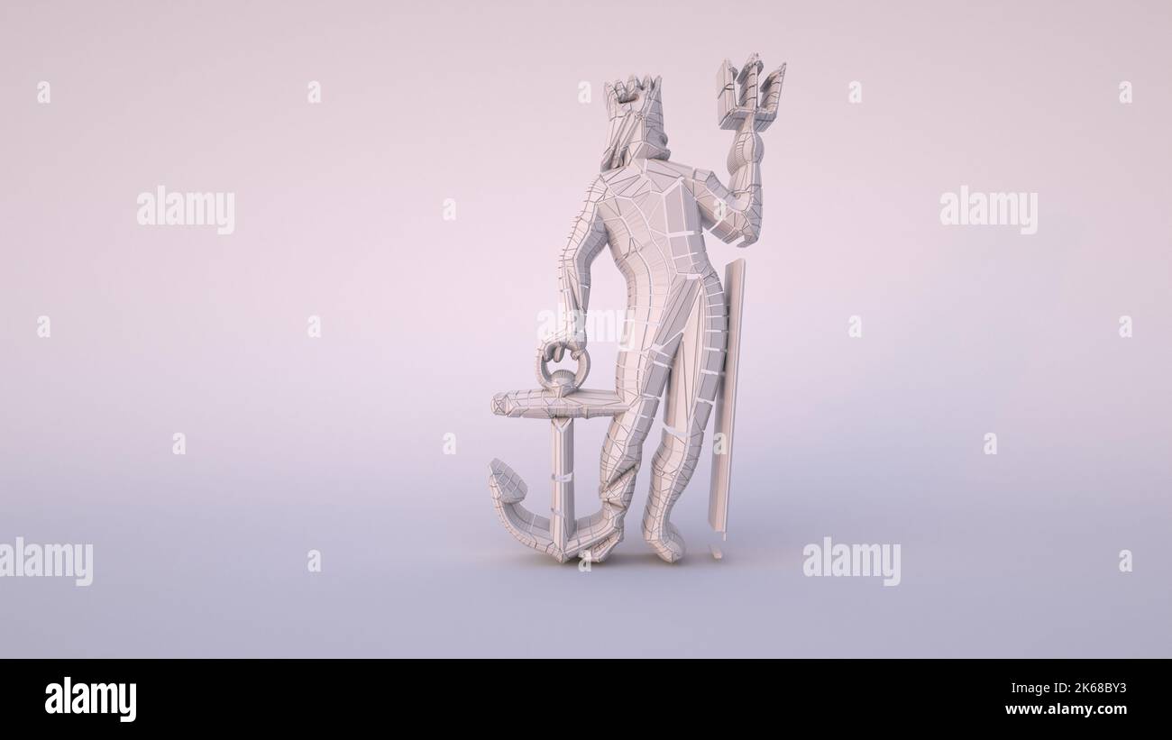 3D Illustration einer Skulptur aus der Zeit der antiken griechischen ...
