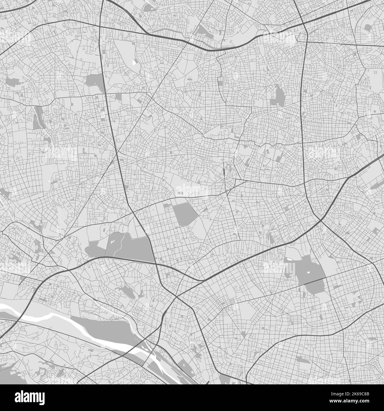 Stadtplan von Setagaya. Urbanes Schwarz-Weiß-Poster. Straßenkarte mit ...