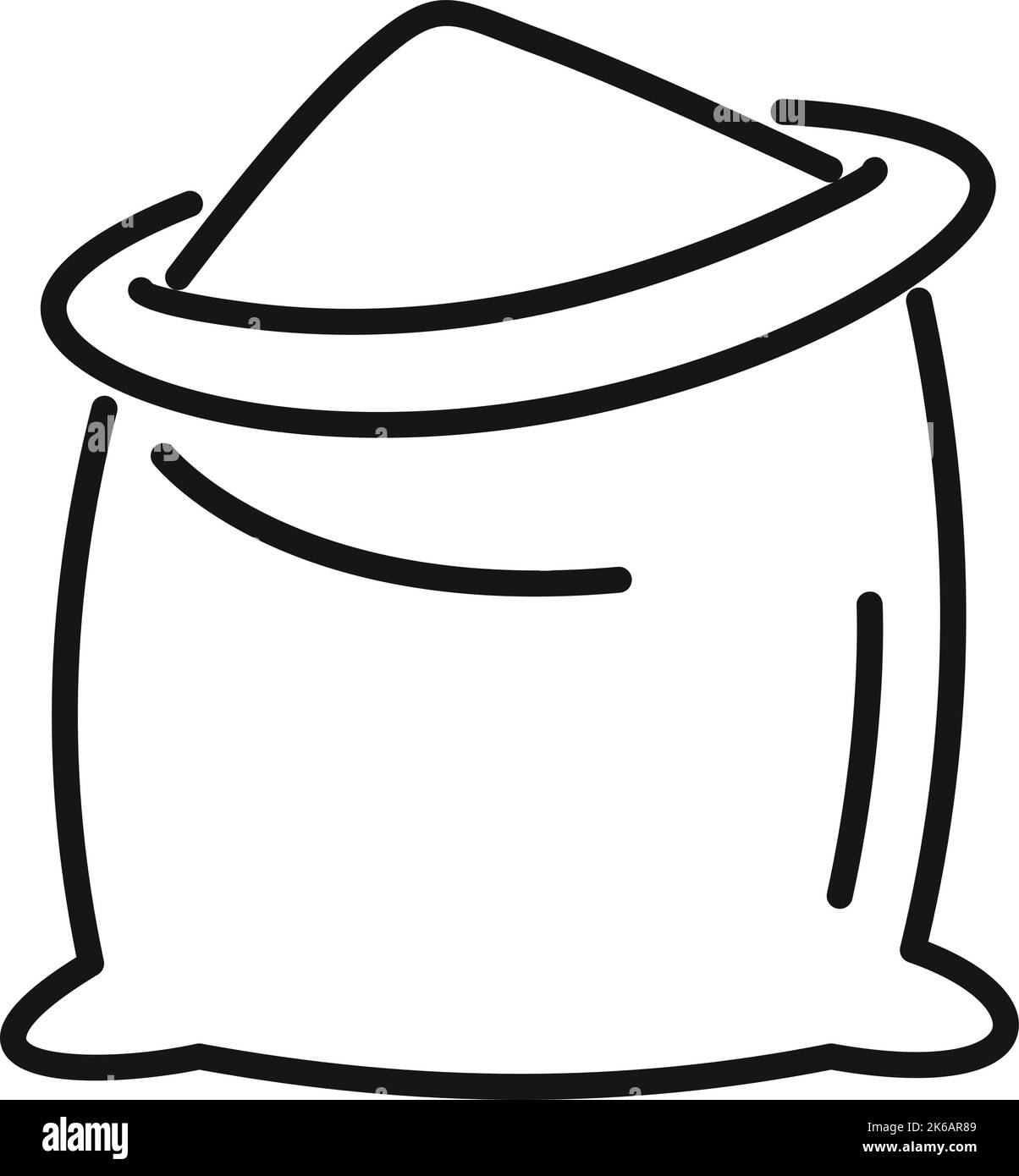 Vektorgrafik Umriss des Mehlsack-Symbols. Bio-Lebensmittel. Öko-Farm ...