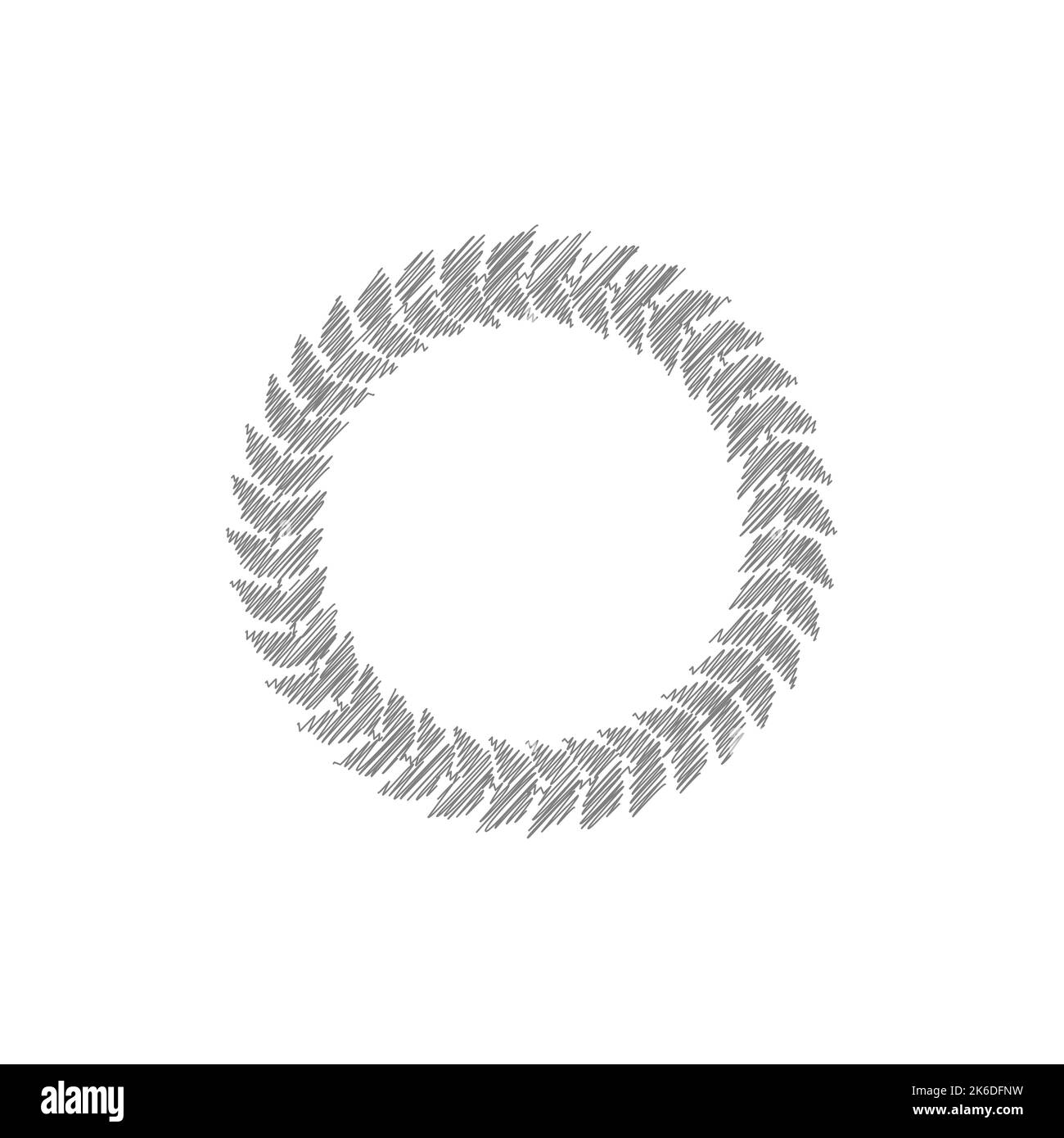 Graues Vektorsymbol für den Lorbeerkranz. Griechischer Kranz, Symbol ...