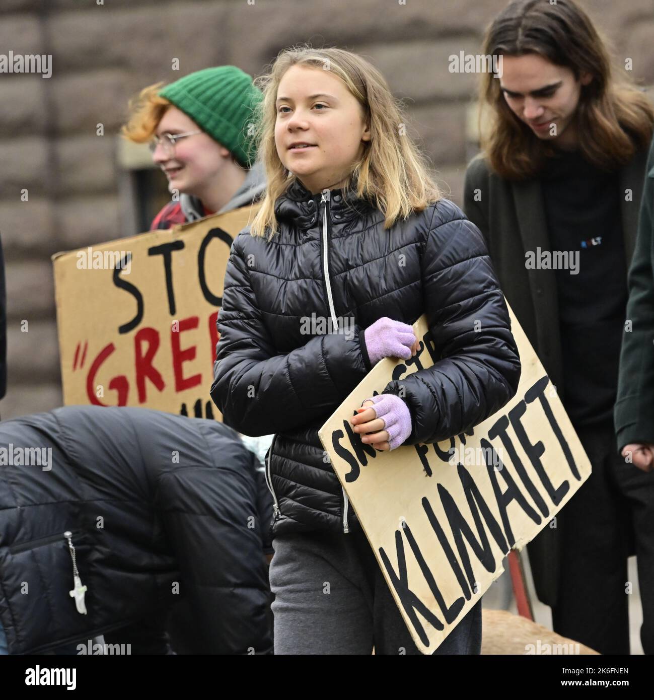 Greta Thunberg am Mynttorget in Stockholm mit Fridays for Future ...
