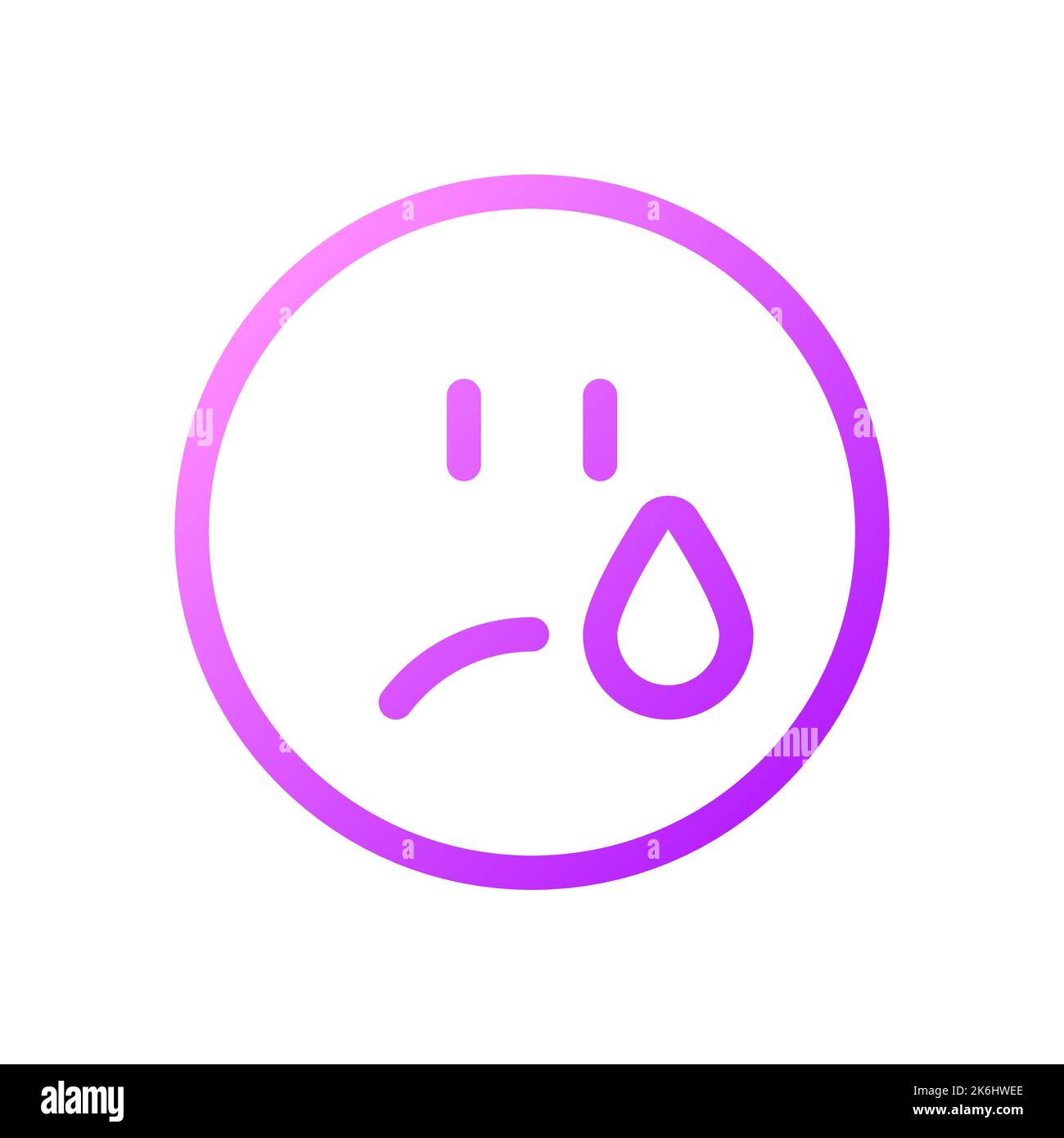 Weinendes Emoji Pixel perfektes Gradient lineares ui-Symbol Stock ... Weinendes Emoji Pixel perfektes Gradient lineares ui-Symbol Stock ...