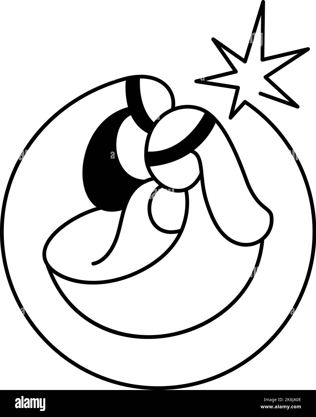 Christmas Vector christliche Ikone Religiöse Krippe Baby Jesus mit ...