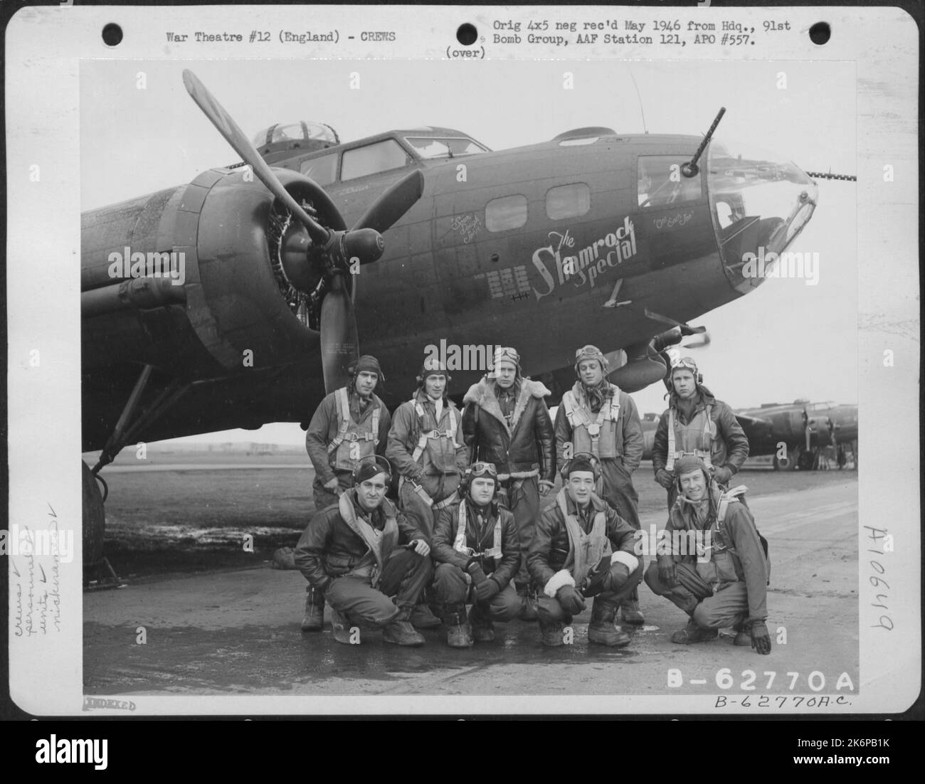 Capt. McPartlin und Crew der 401Th Bomb Squadron, 91. Bomb Group, 8 ...