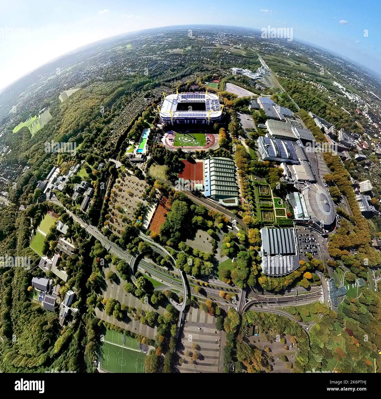 Luftaufnahme, Bundesliga-Stadionsignal Iduna Park des BVB 09 Dortmund ...