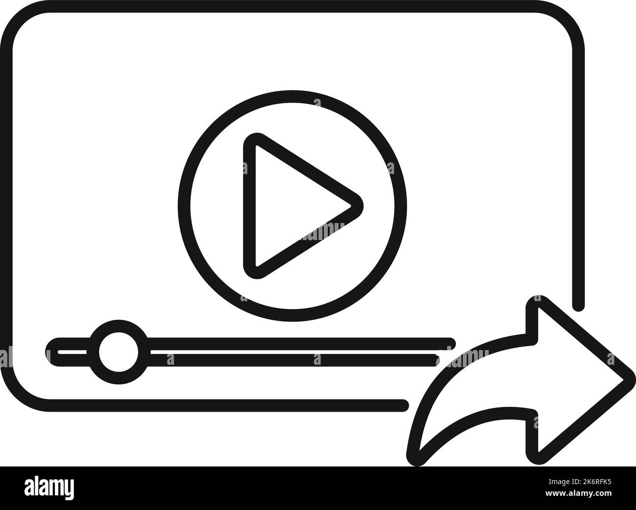 Grafik zum Umriss des Videoplayer-Symbols. Diagrammgrafik ...