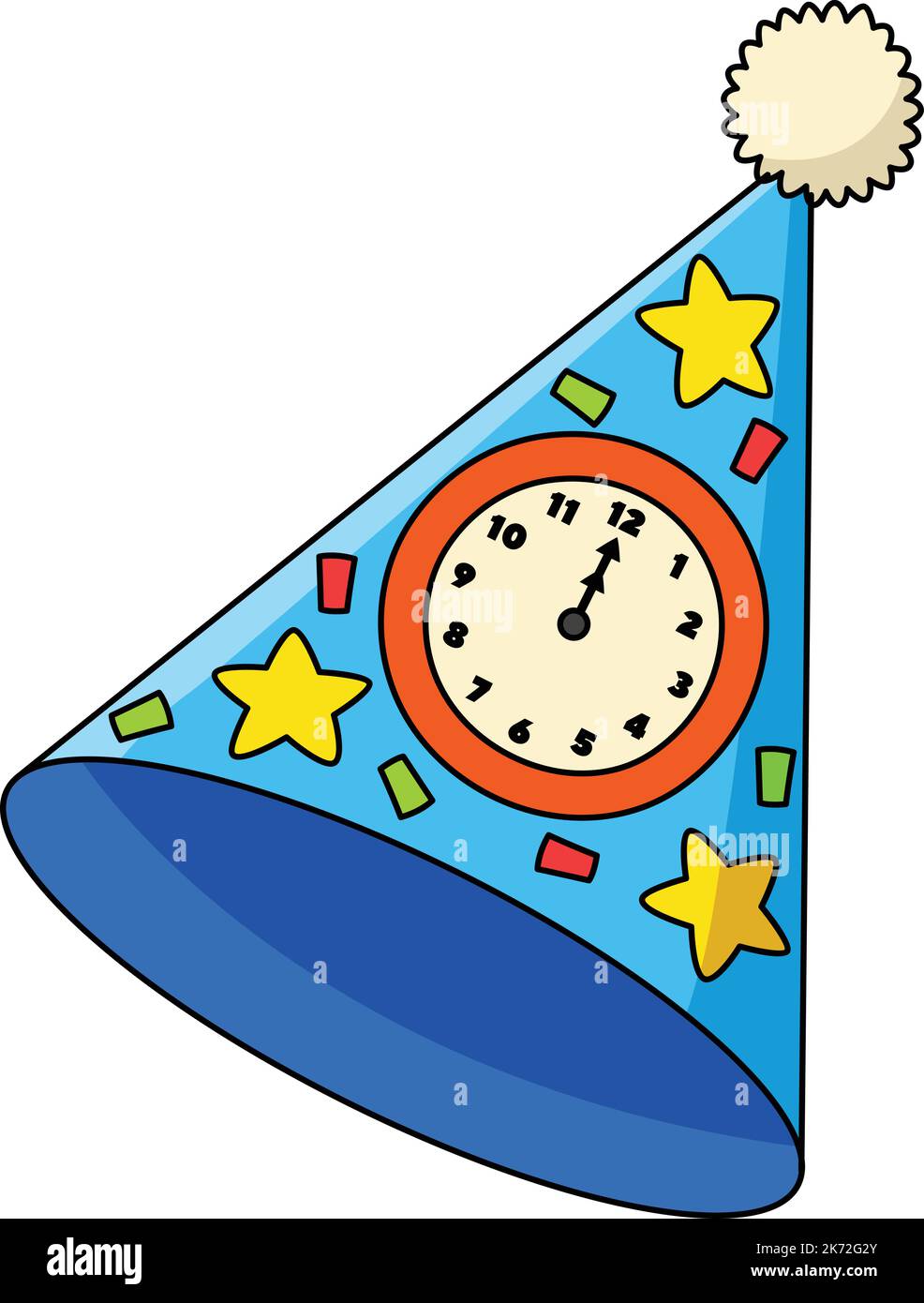 Silvester Party Hut Cartoon Farbige Clipart Stock-Vektorgrafik - Alamy